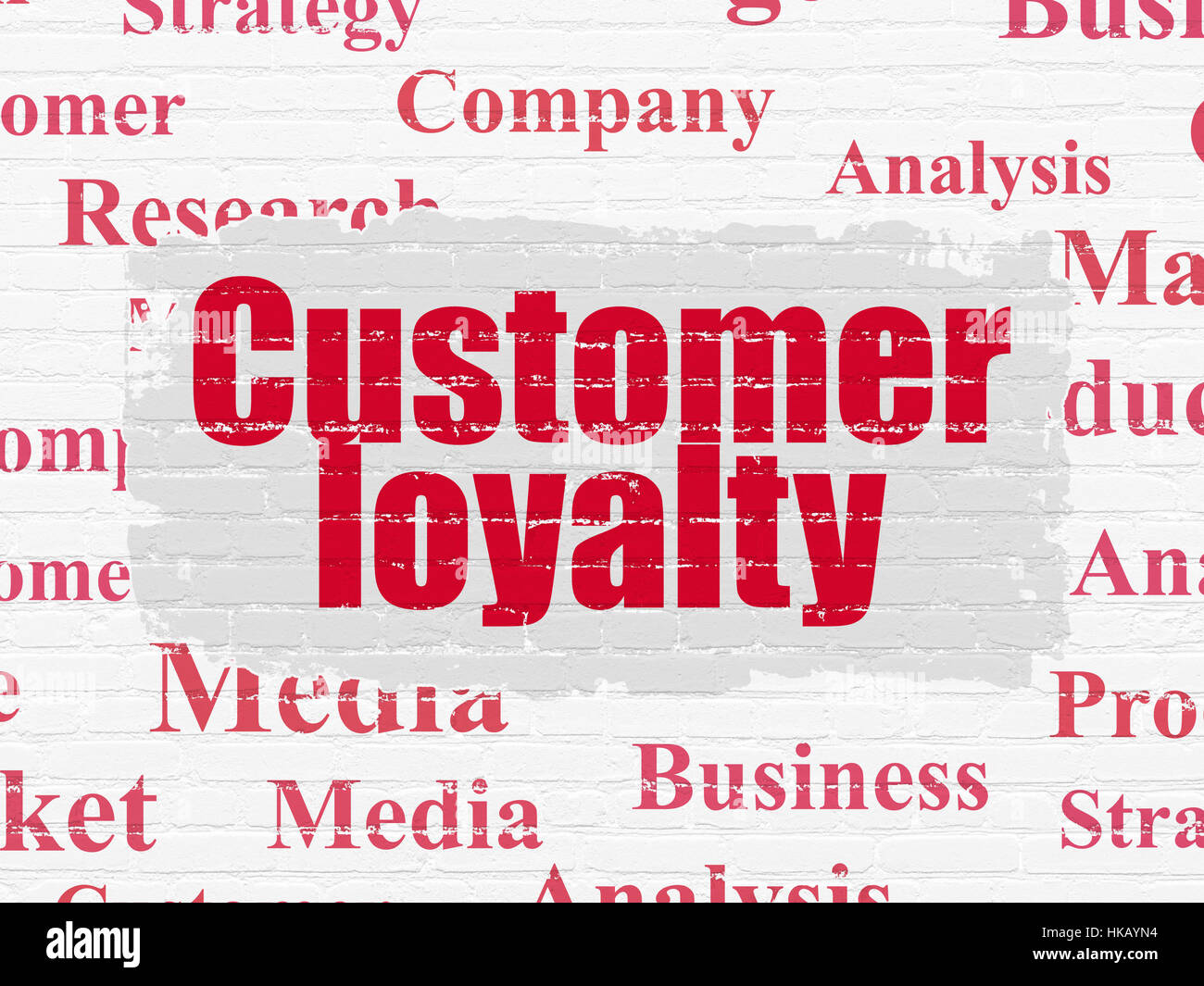 Advertising concept: Customer Loyalty on wall background Stock Photo ...