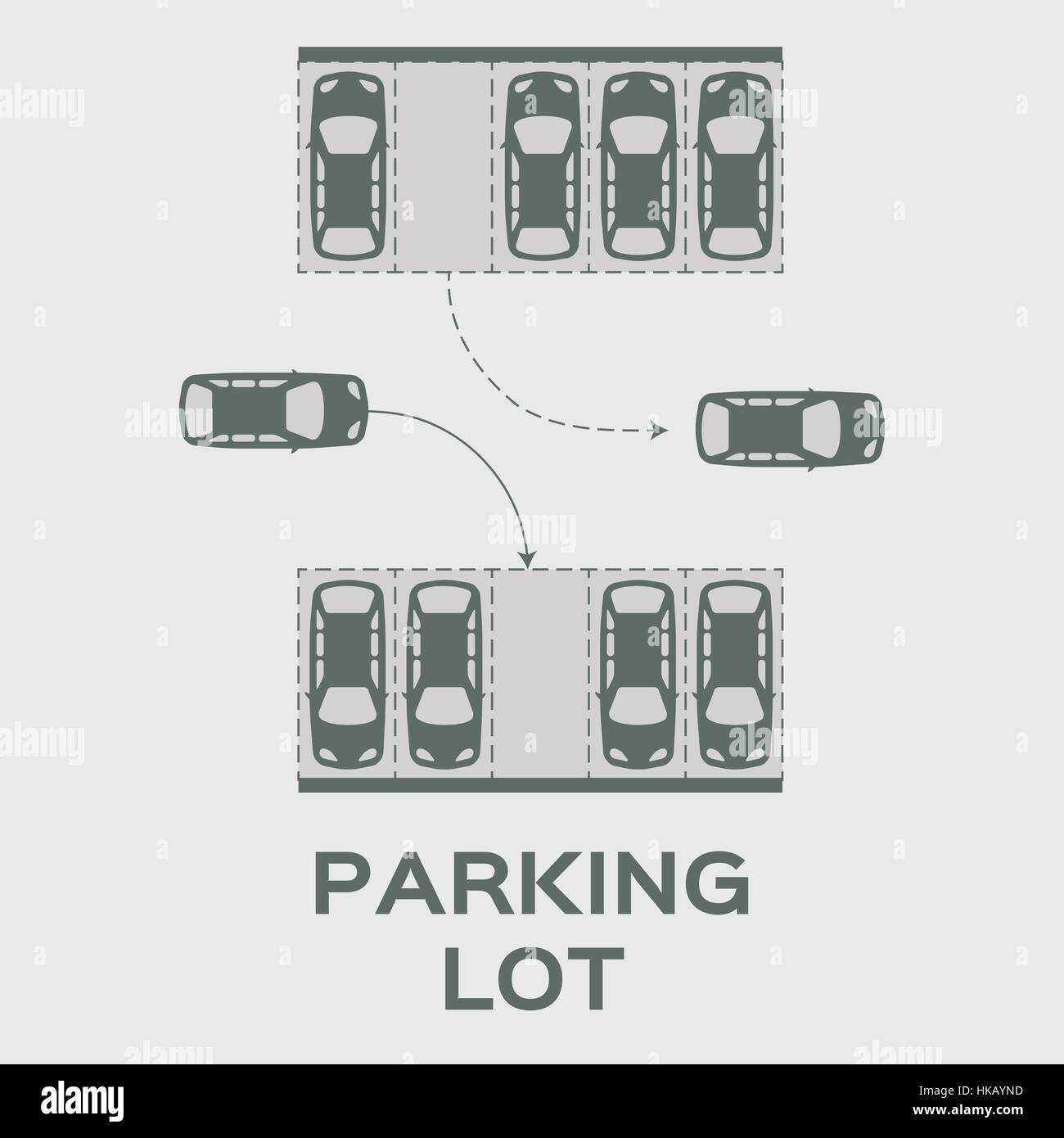 Top View Parking lot design. Many cars parked. Vector Illustration ...