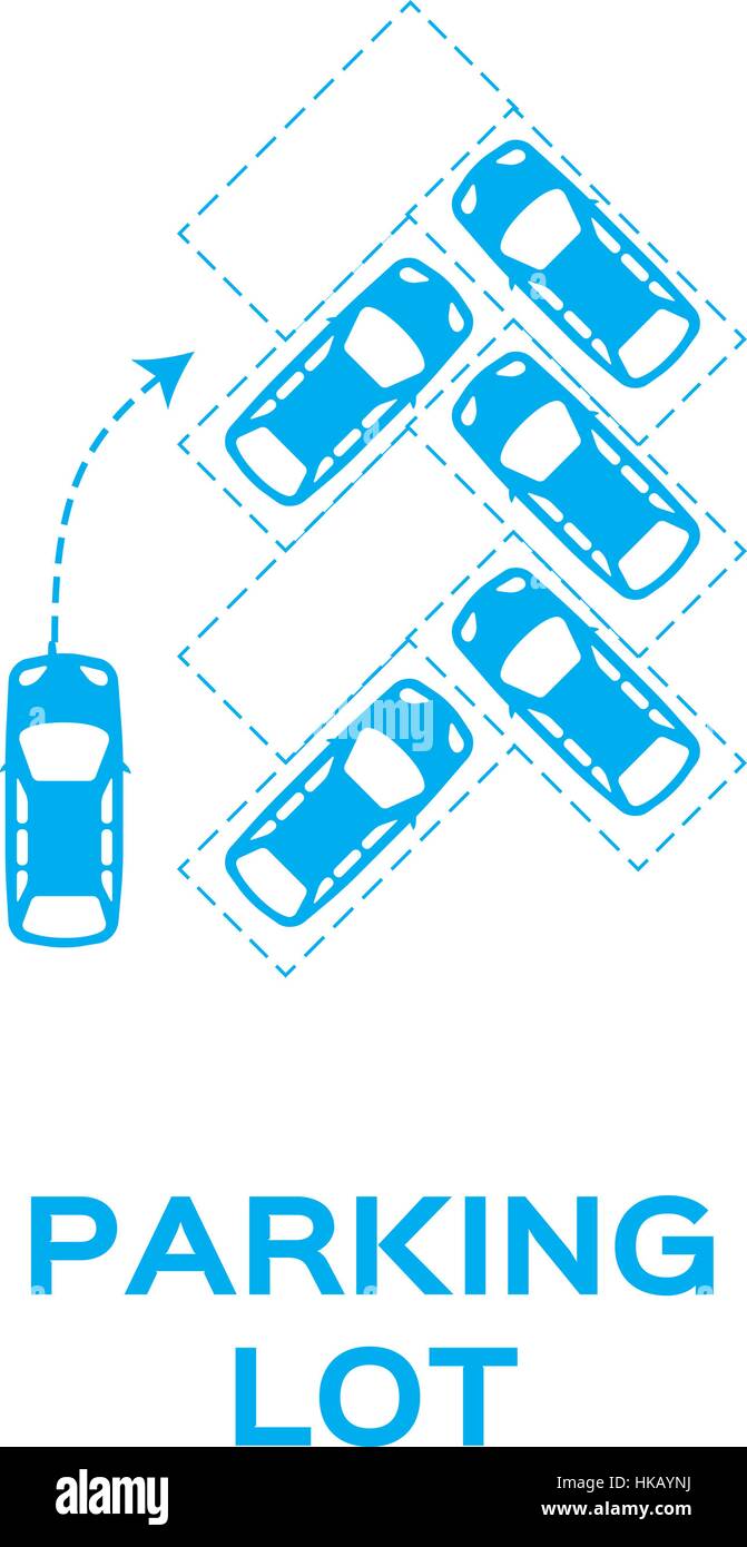 Top View Parking lot design. Many cars parked. Vector Illustration ...