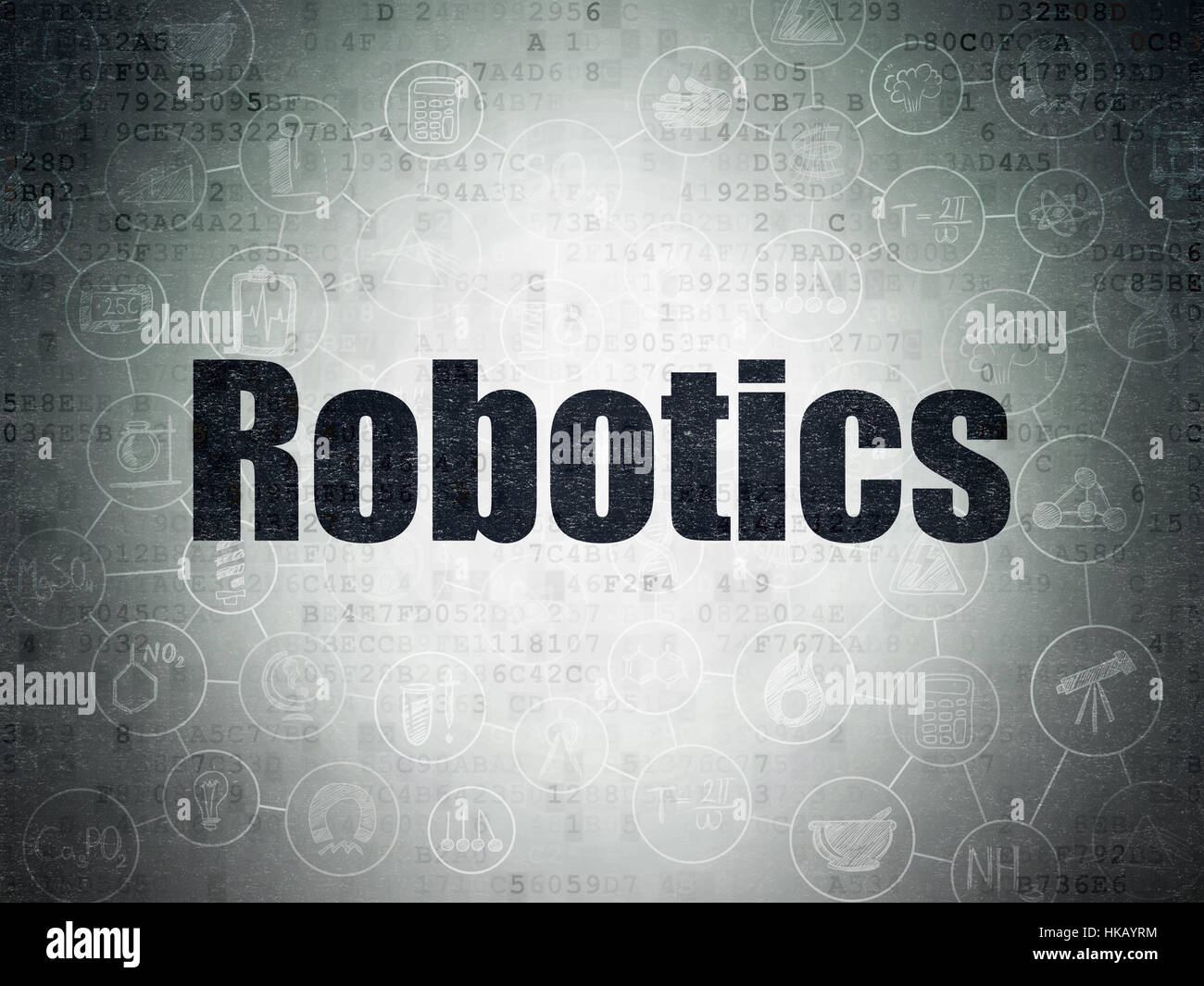 Science concept: Robotics on Digital Data Paper background Stock Photo ...