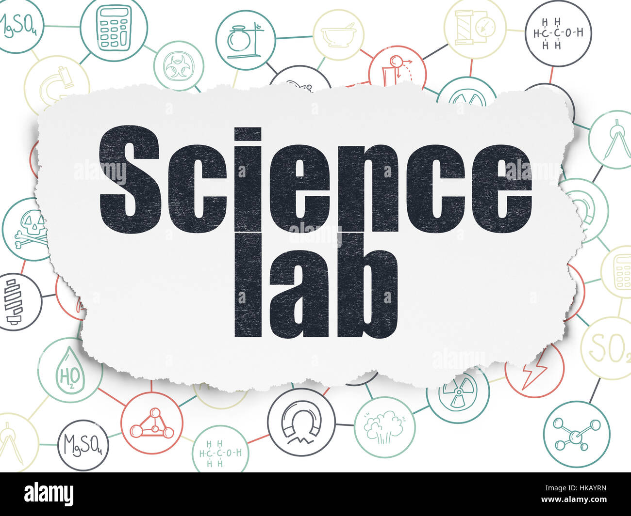 Science concept: Science Lab on Torn Paper background Stock Photo - Alamy