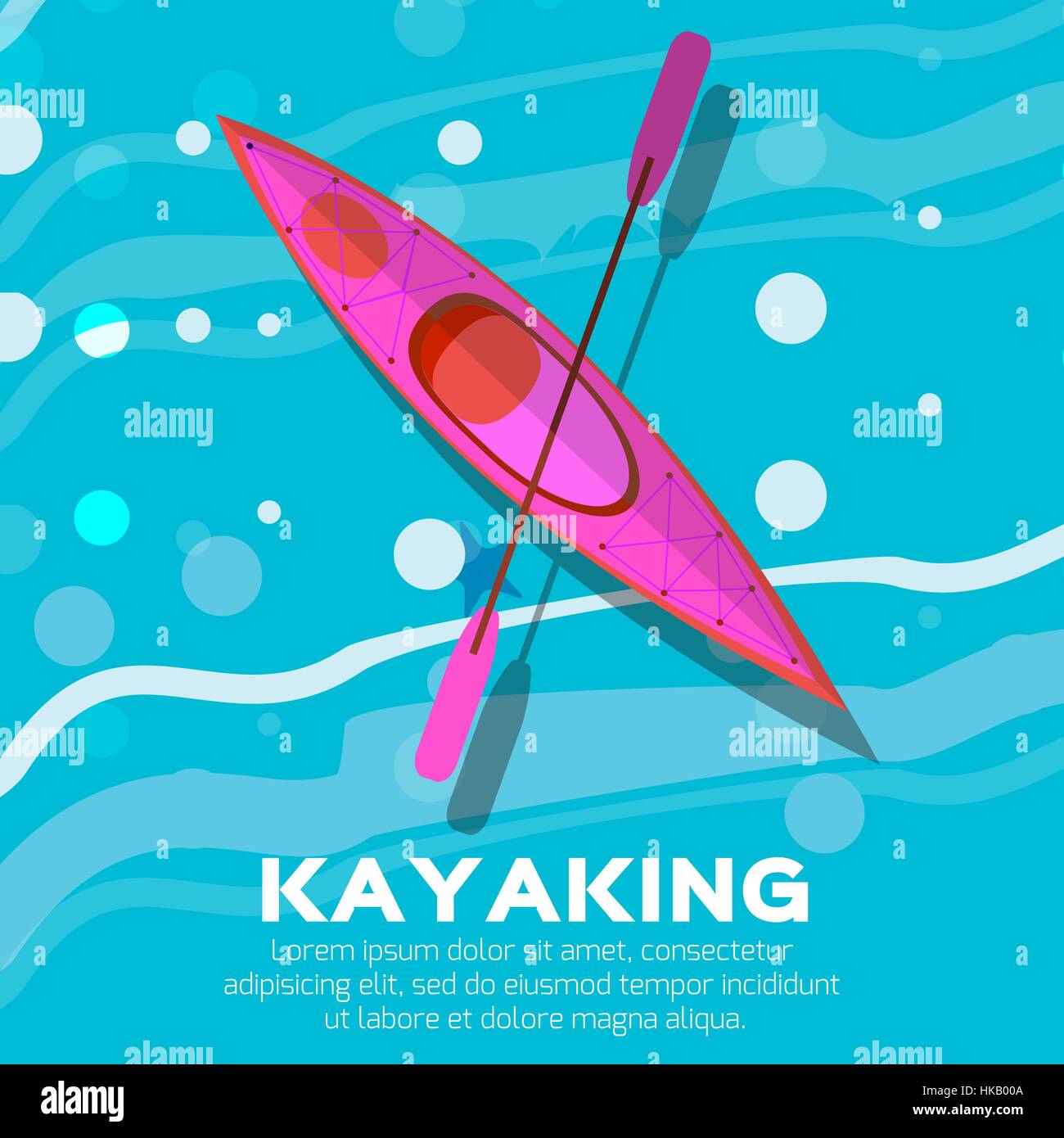Kayak and paddle. Vector illustration of Outdoor activities elements ...