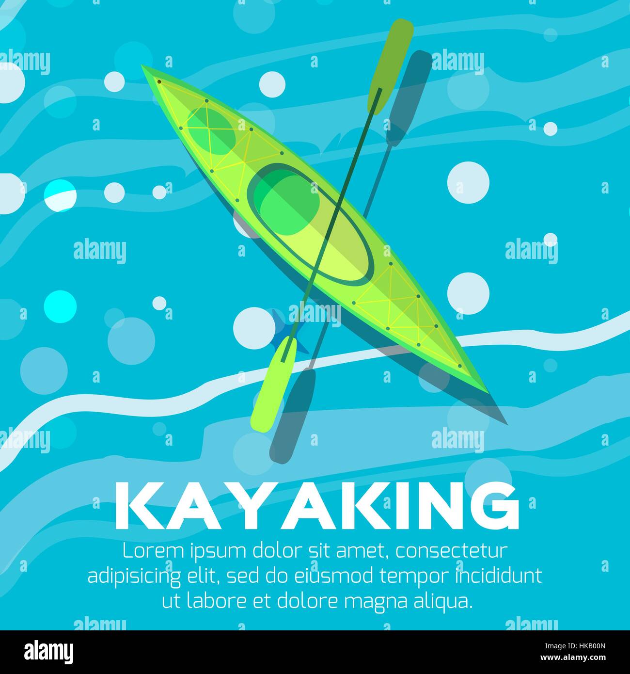 Kayak and paddle. Vector illustration of Outdoor activities elements ...