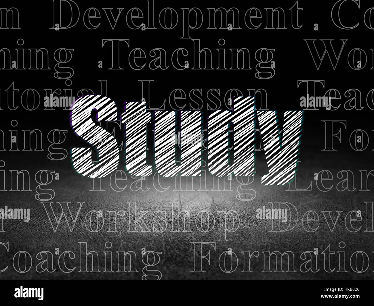 Education concept: Study in grunge dark room Stock Photo - Alamy