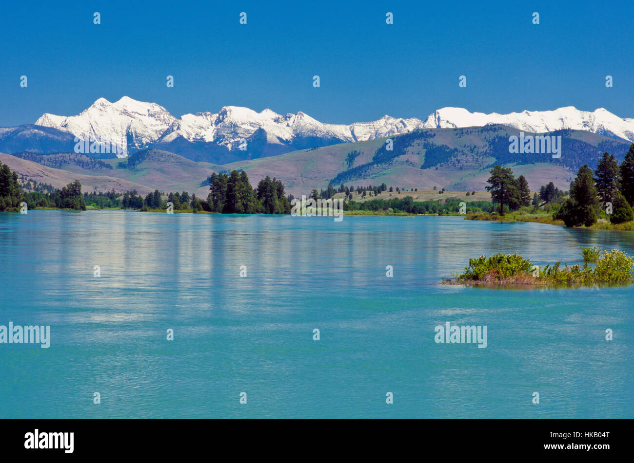 flathead river below the mission mountains and national bison range ...
