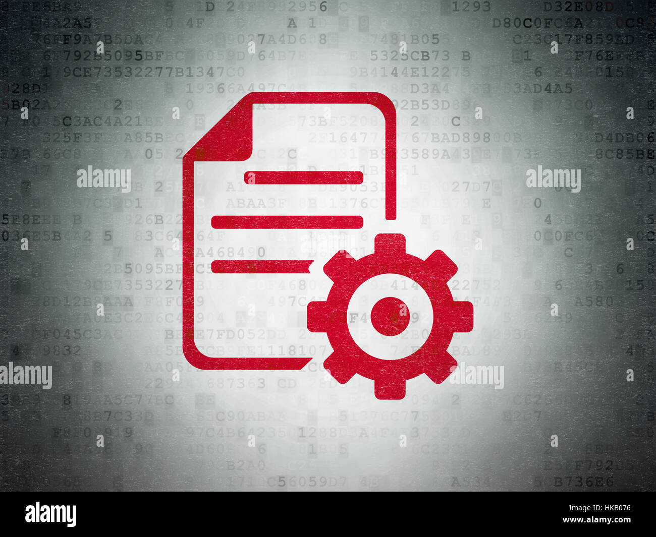 Database concept: Gear on Digital Data Paper background Stock Photo - Alamy