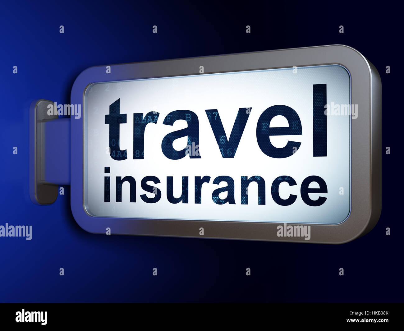 Insurance concept: Travel Insurance on billboard background Stock Photo ...