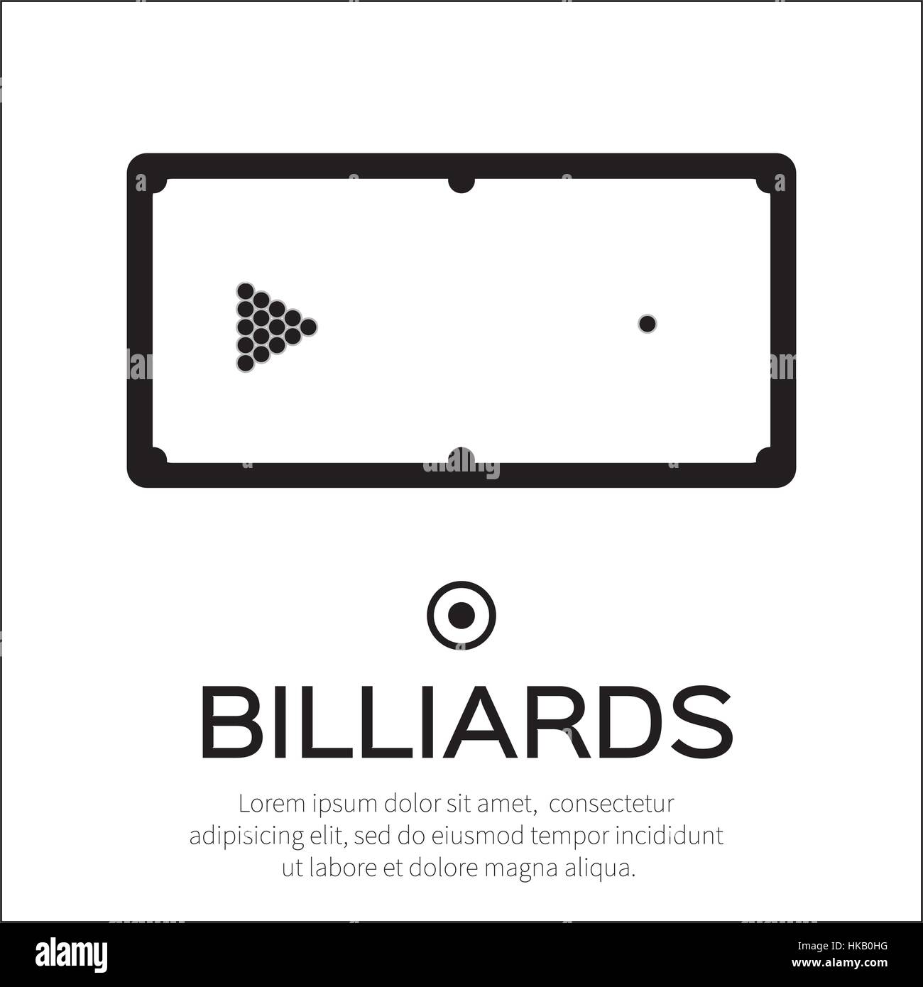 Billiards, pool, snooker game. Balls triangle on table – Vector ...