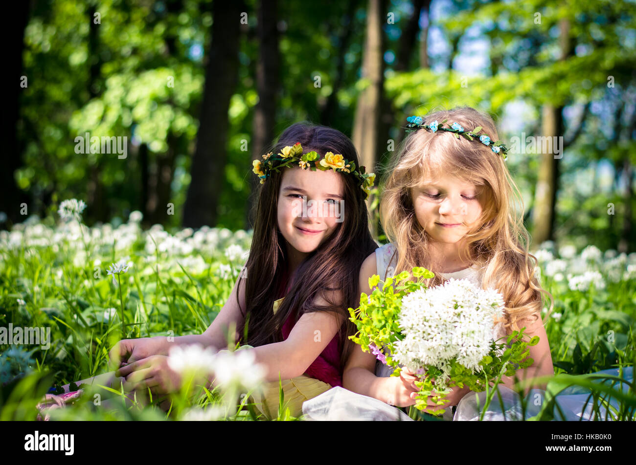 Two girls in forest hi-res stock photography and images - Alamy