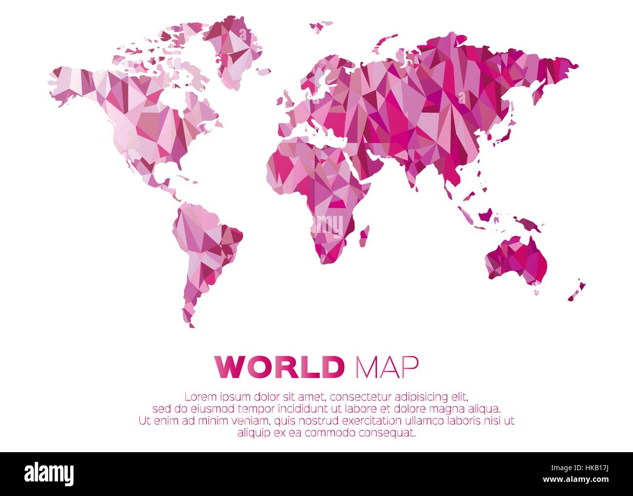 World map background in polygonal style. Abstract origami color map ...