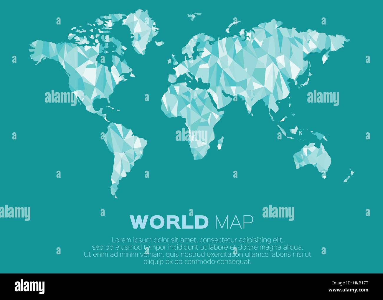 World map background in polygonal style. Abstract origami color map ...