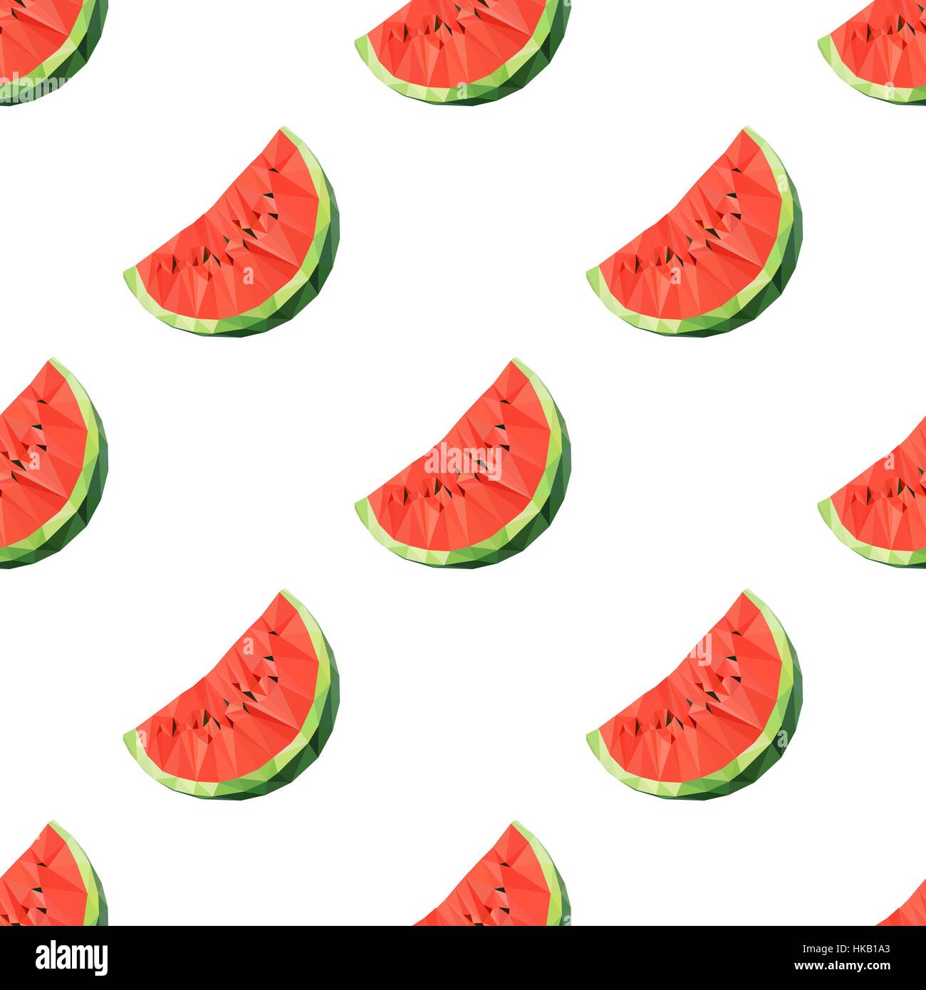Geometric polygonal fruit – slice of watermelon. Vector illustration ...