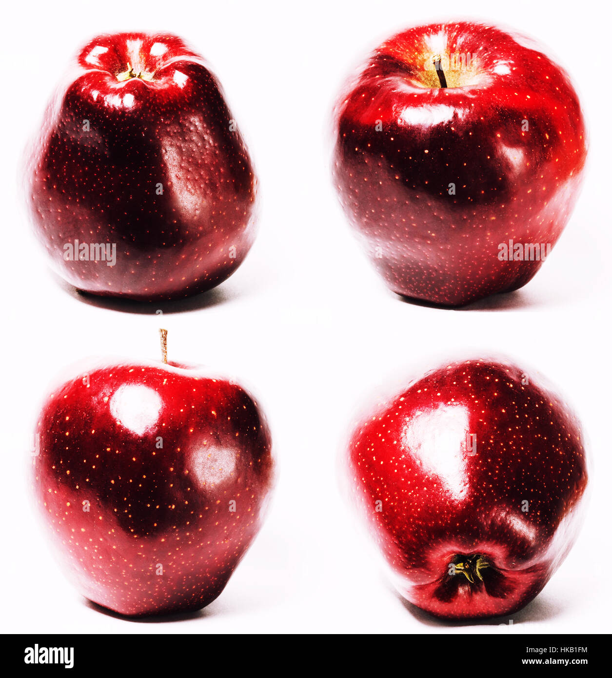 collage with one red apple isolated on white Stock Photo - Alamy