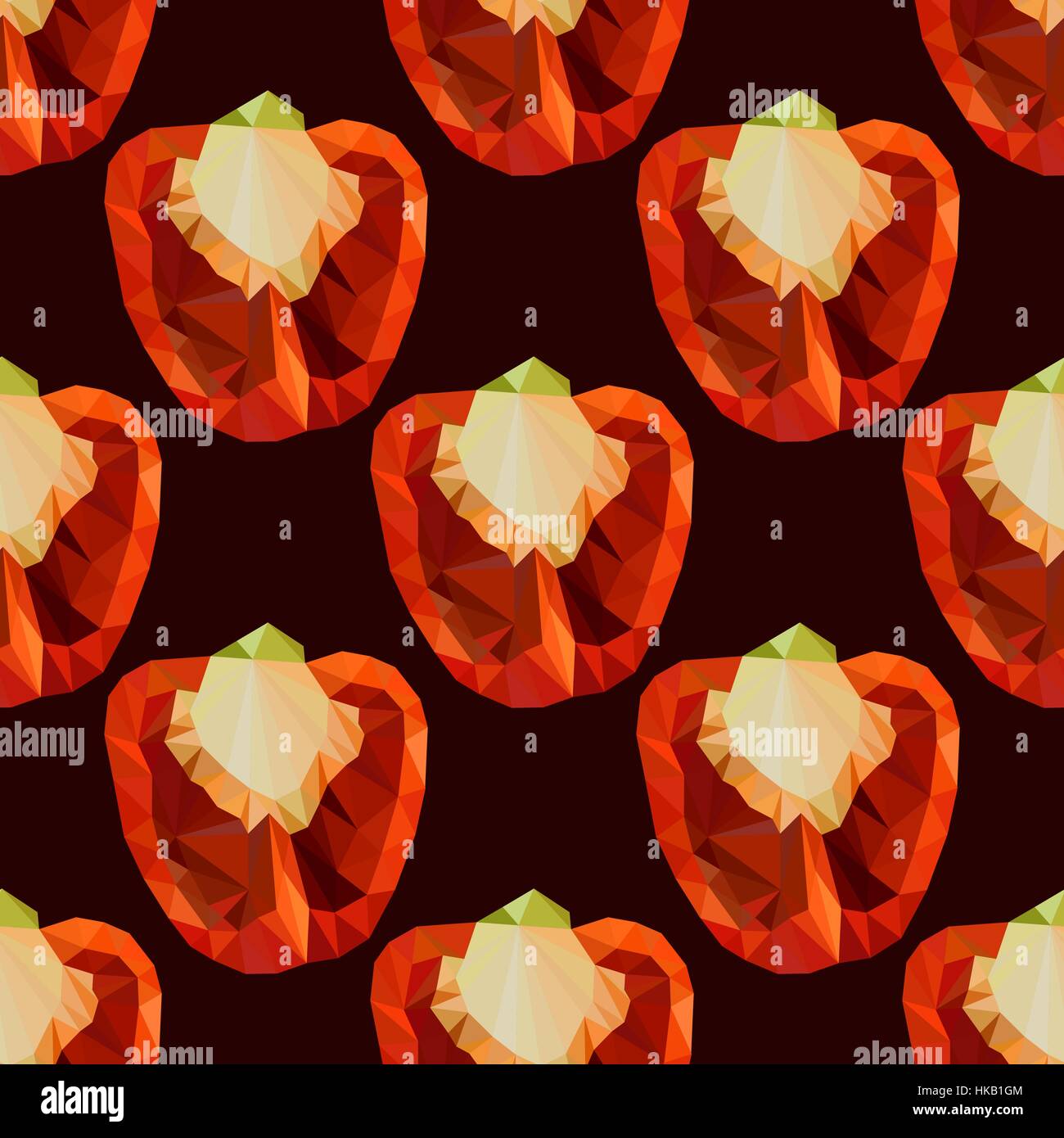 Polygonal Sweet pepper. Low poly red bell pepper Stock Vector Image ...