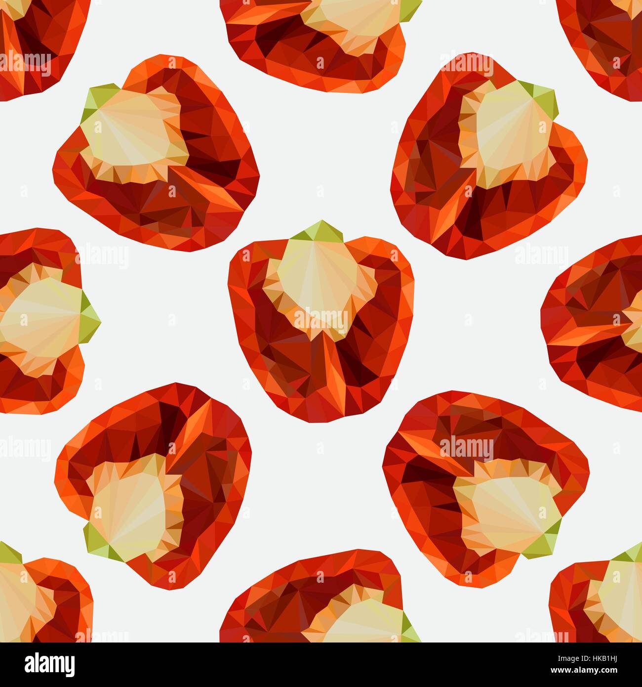 Polygonal Sweet pepper. Low poly red bell pepper Stock Vector Image ...