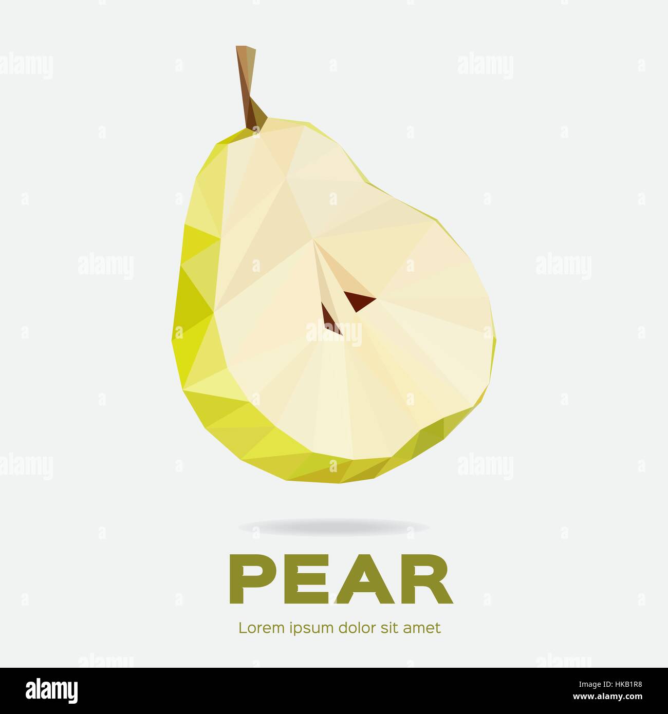 Triangle polygonal pear vector illustration. Juicy Fruit Stock Vector ...