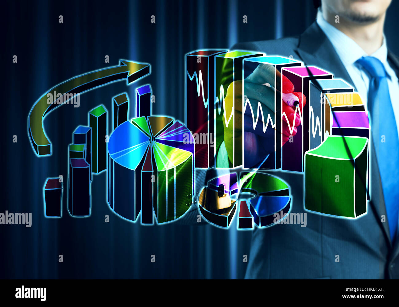 Presenting sales statistics Stock Photo - Alamy