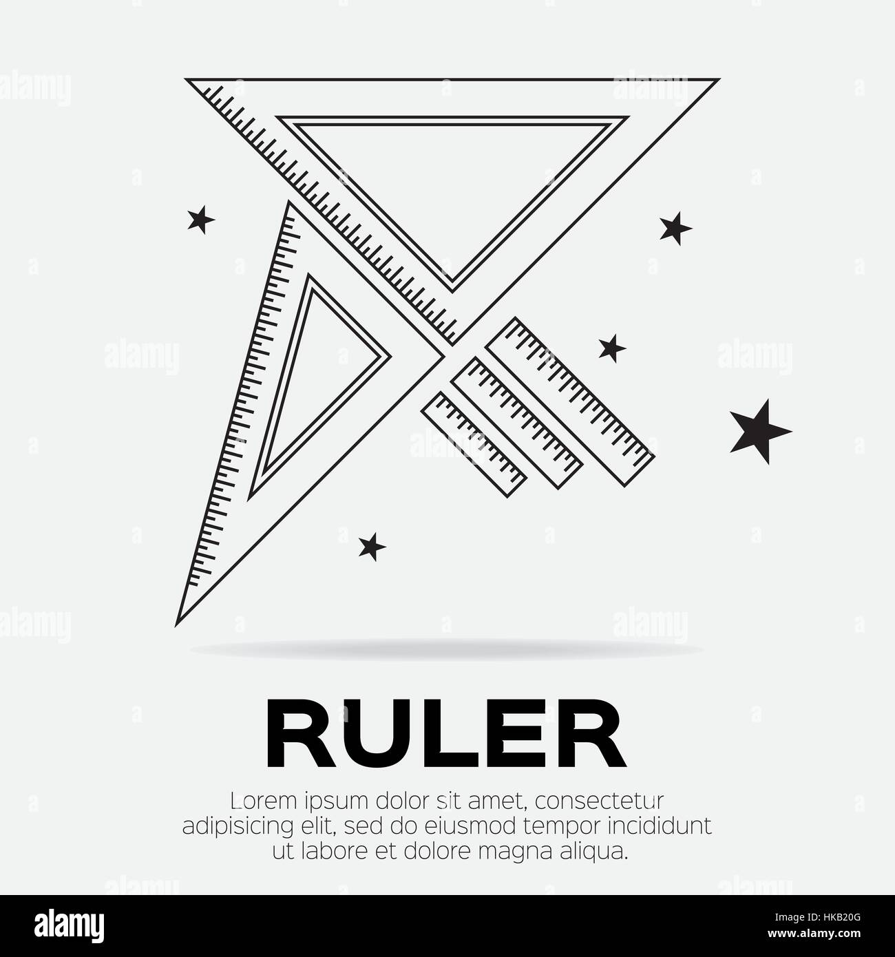 Ruler icon. Ruler symbol. Office Supply Objects. Flat Vector ...