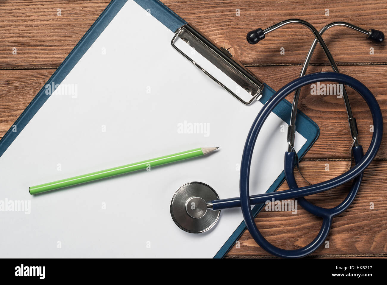 Desk of doctor with medicine things Stock Photo - Alamy