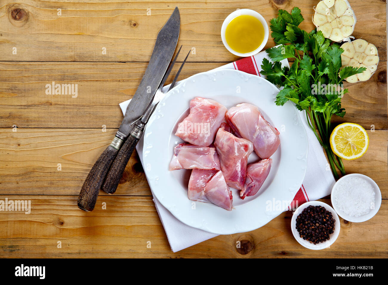 Raw rabbit meat spice hi-res stock photography and images - Alamy