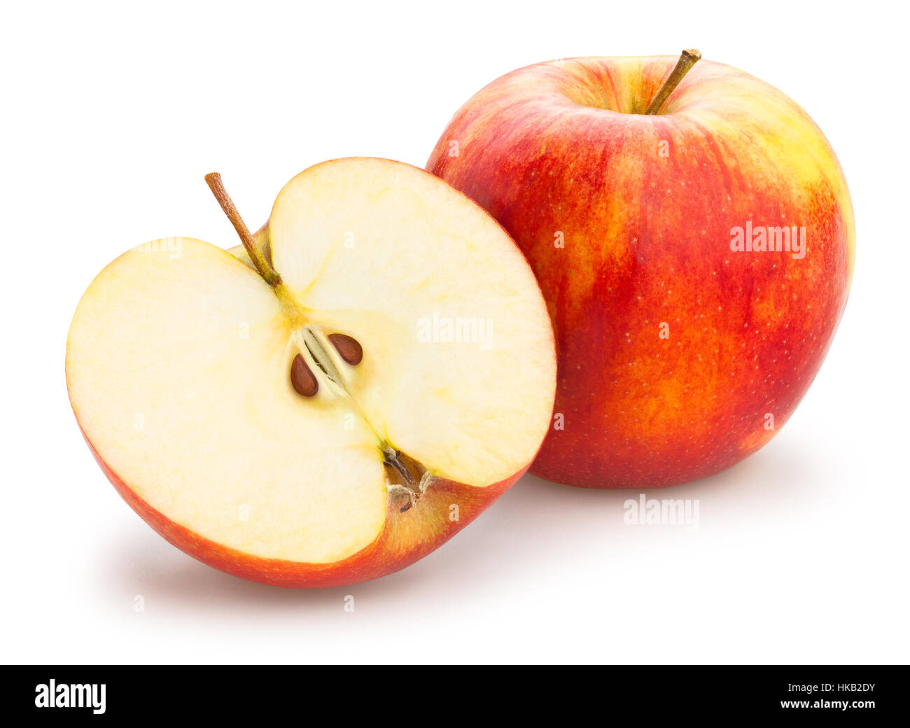 sliced red apples isolated Stock Photo - Alamy