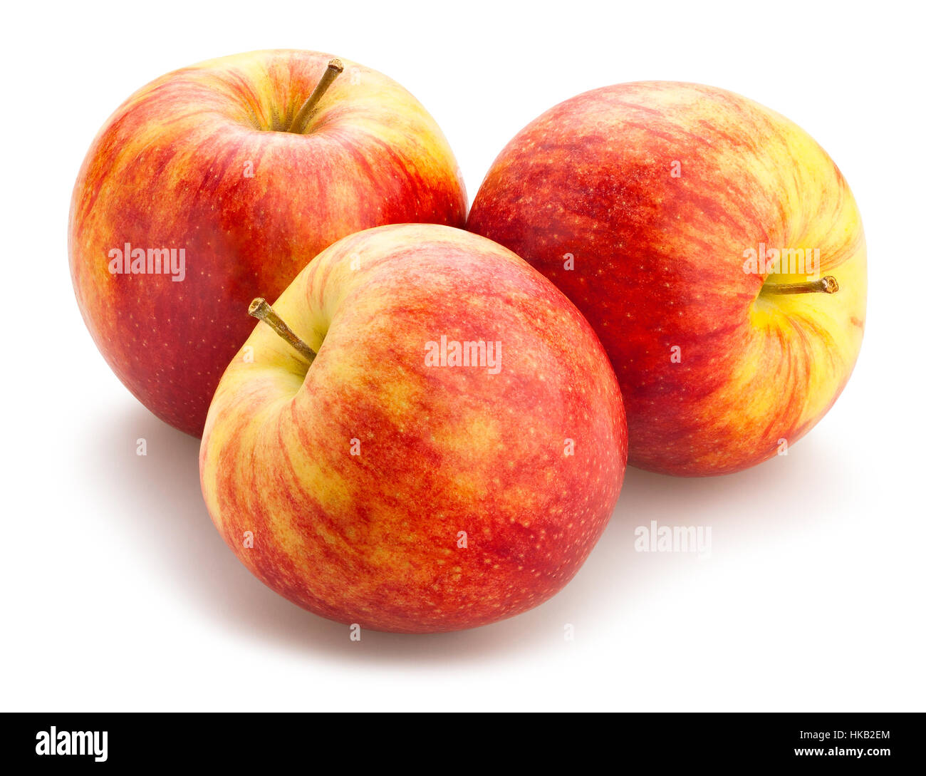 Three juicy red apples Cut Out Stock Images & Pictures - Alamy