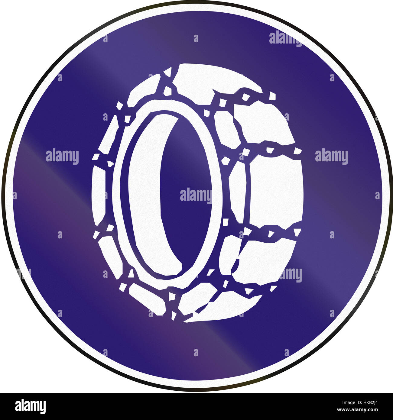 Sign road chains tire hi-res stock photography and images - Alamy