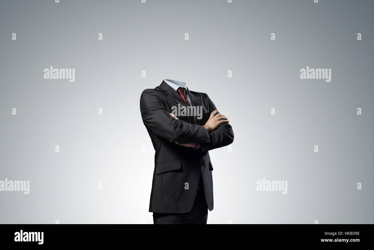Businessman without head Stock Photo - Alamy