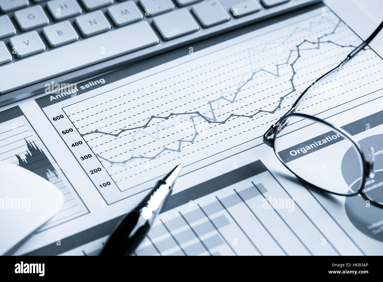 Preparing average sales report Stock Photo - Alamy