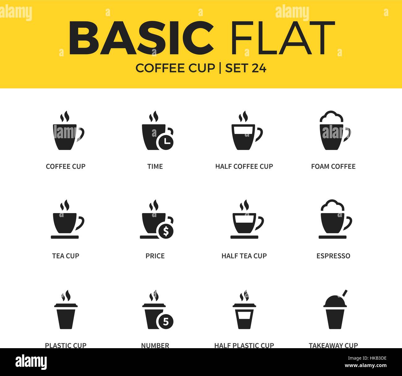Basic set of coffee icons Stock Vector Image & Art - Alamy
