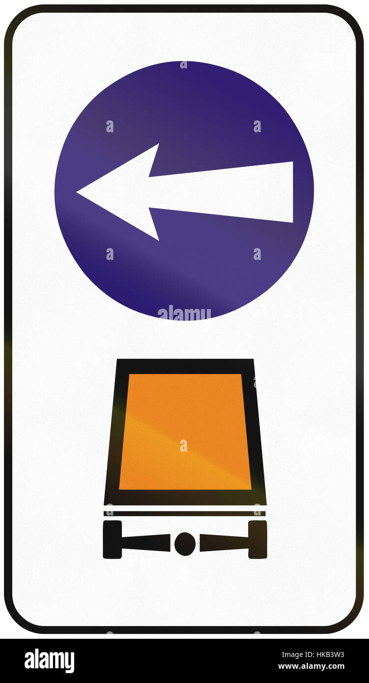 Road sign used in Slovakia - Compulsory direction for vehicles with ...