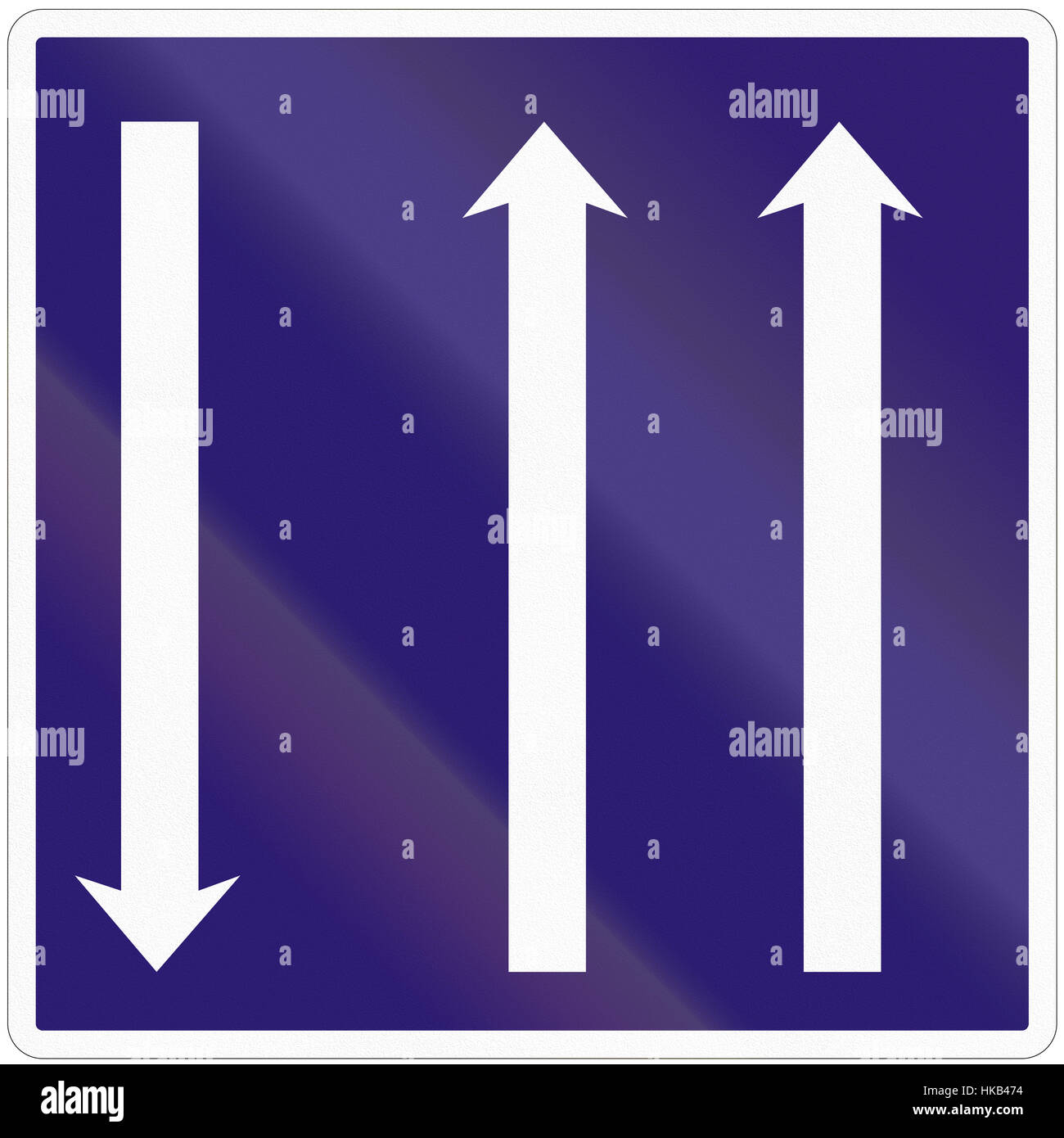 Road sign used in Slovakia - Lanes Stock Photo - Alamy