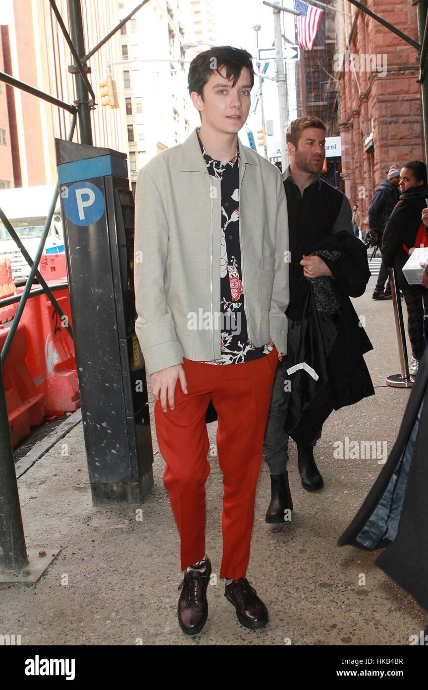New York, NY, USA. 26th Jan, 2017. Asa Butterfield seen arriving at AOL ...