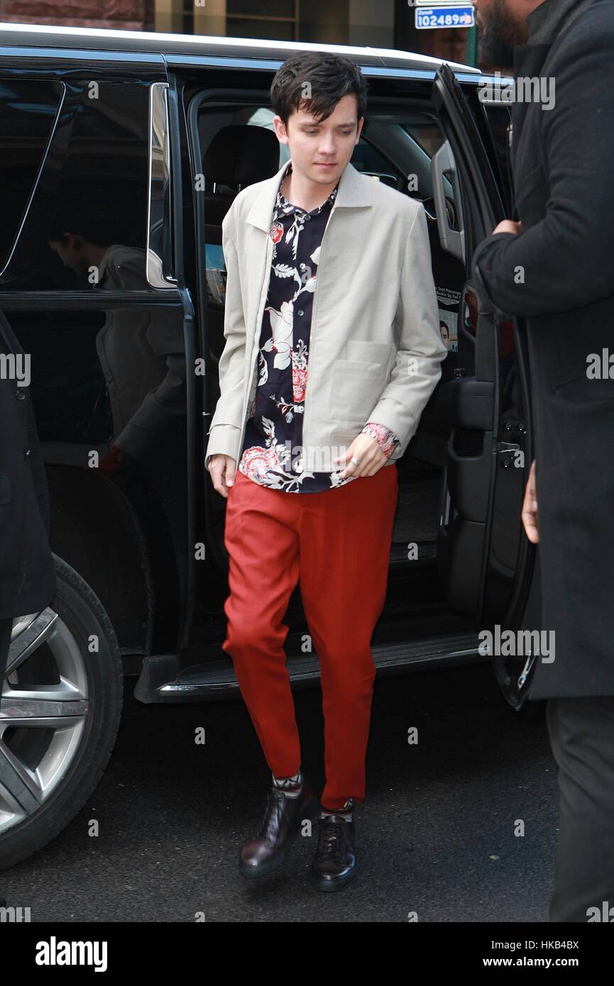 New York, NY, USA. 26th Jan, 2017. Asa Butterfield seen arriving at AOL ...