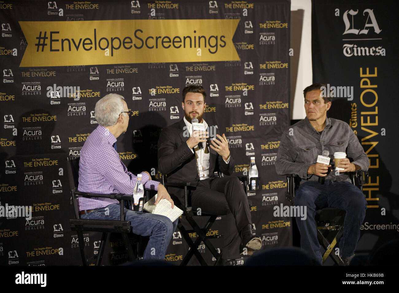 Los Angeles, CA, USA. 9th Nov, 2016. Actor Aaron Taylor Johnson, center ...