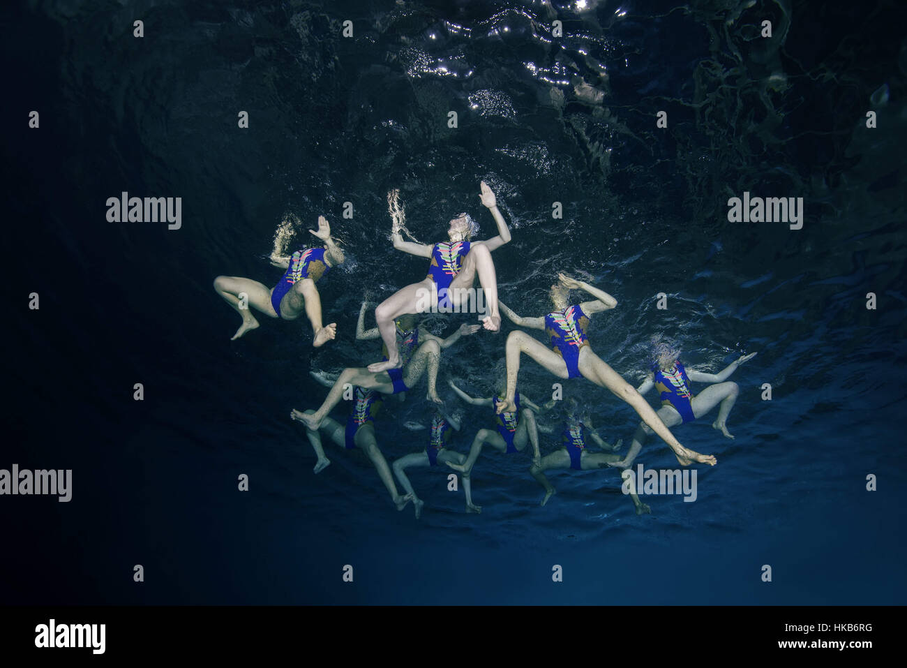 Synchronized swimmers underwater hi-res stock photography and images ...