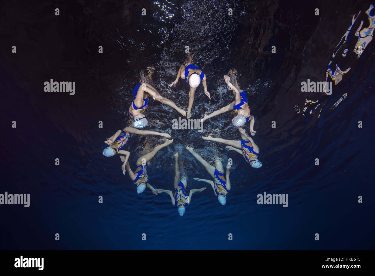 Synchronized swimmers underwater hi-res stock photography and images ...