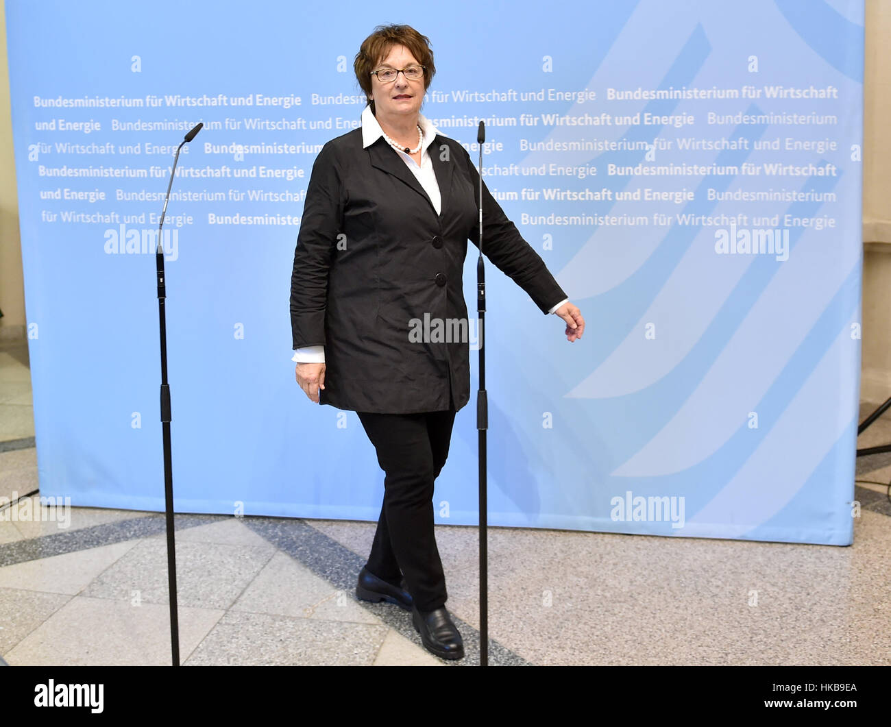 The the new Minister of Economy, Brigitte Zypries arrives to give a ...