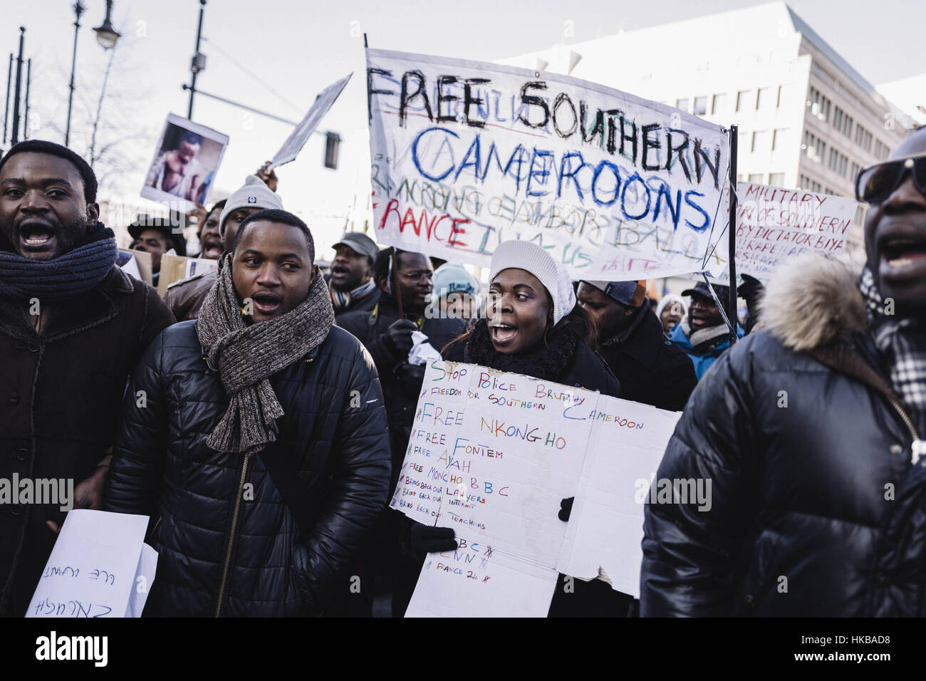 Berlin, Berlin, Germany. 27th Jan, 2017. Protesters during a rally ...