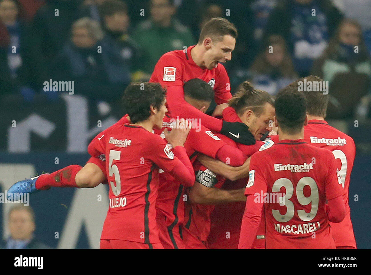 Alex meier eintracht frankfurt celebrates hi-res stock photography and ...