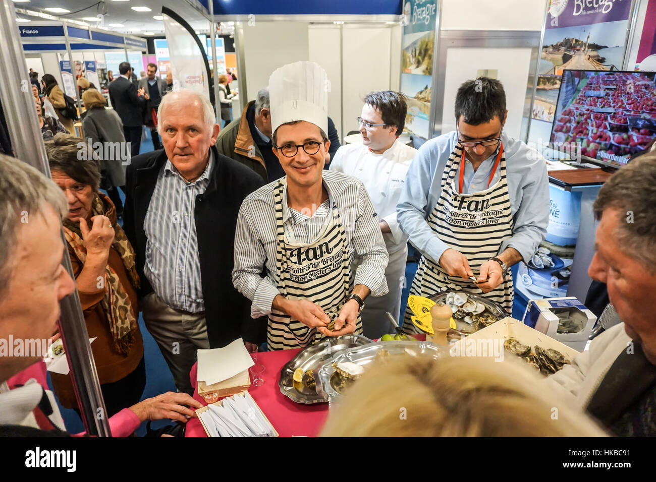 London, UK. 27th January, 2017. Chefs demonstration Oyster tasting of ...