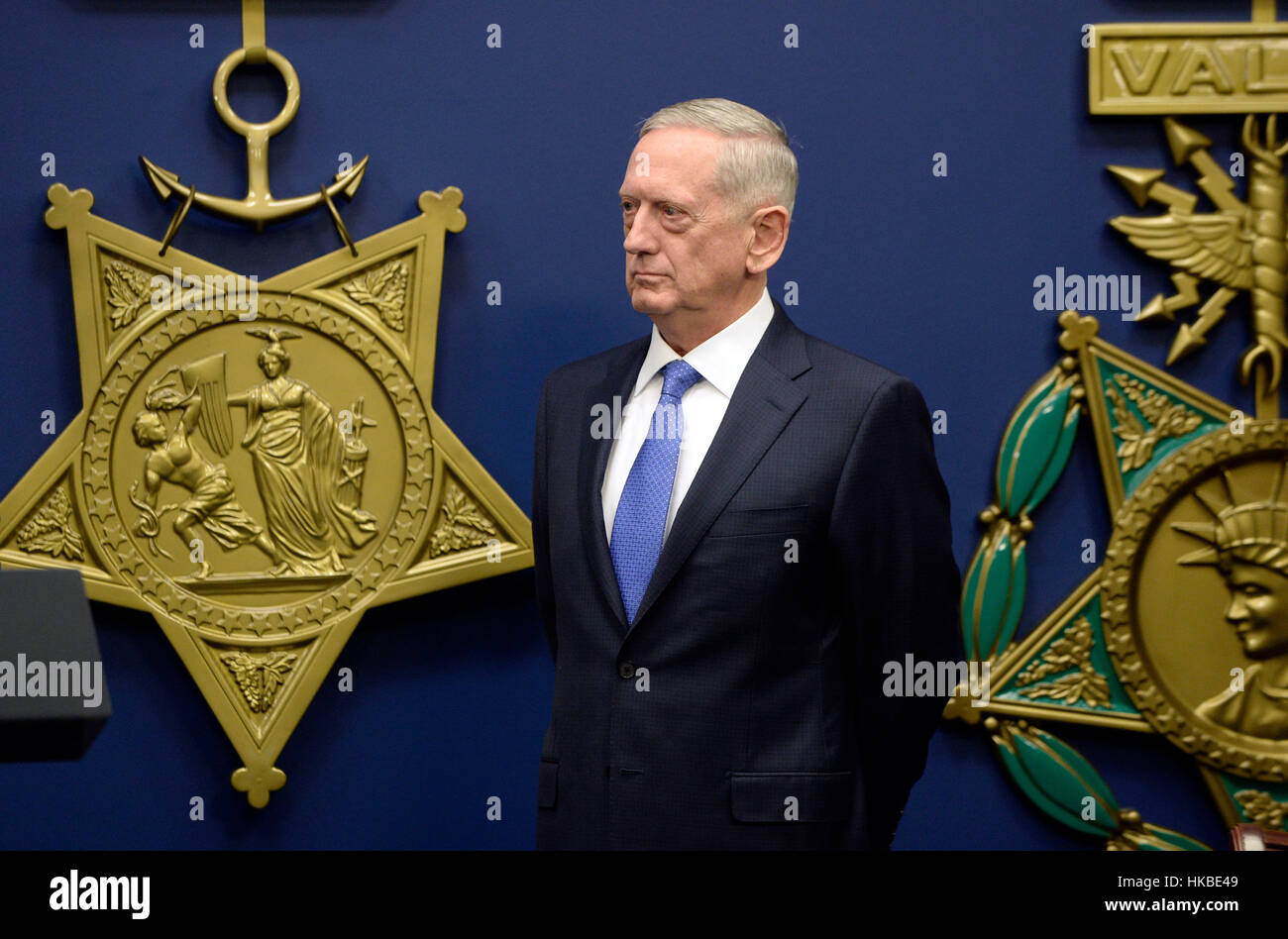 United States Marine Corps General James Mattis, retired, looks on ...