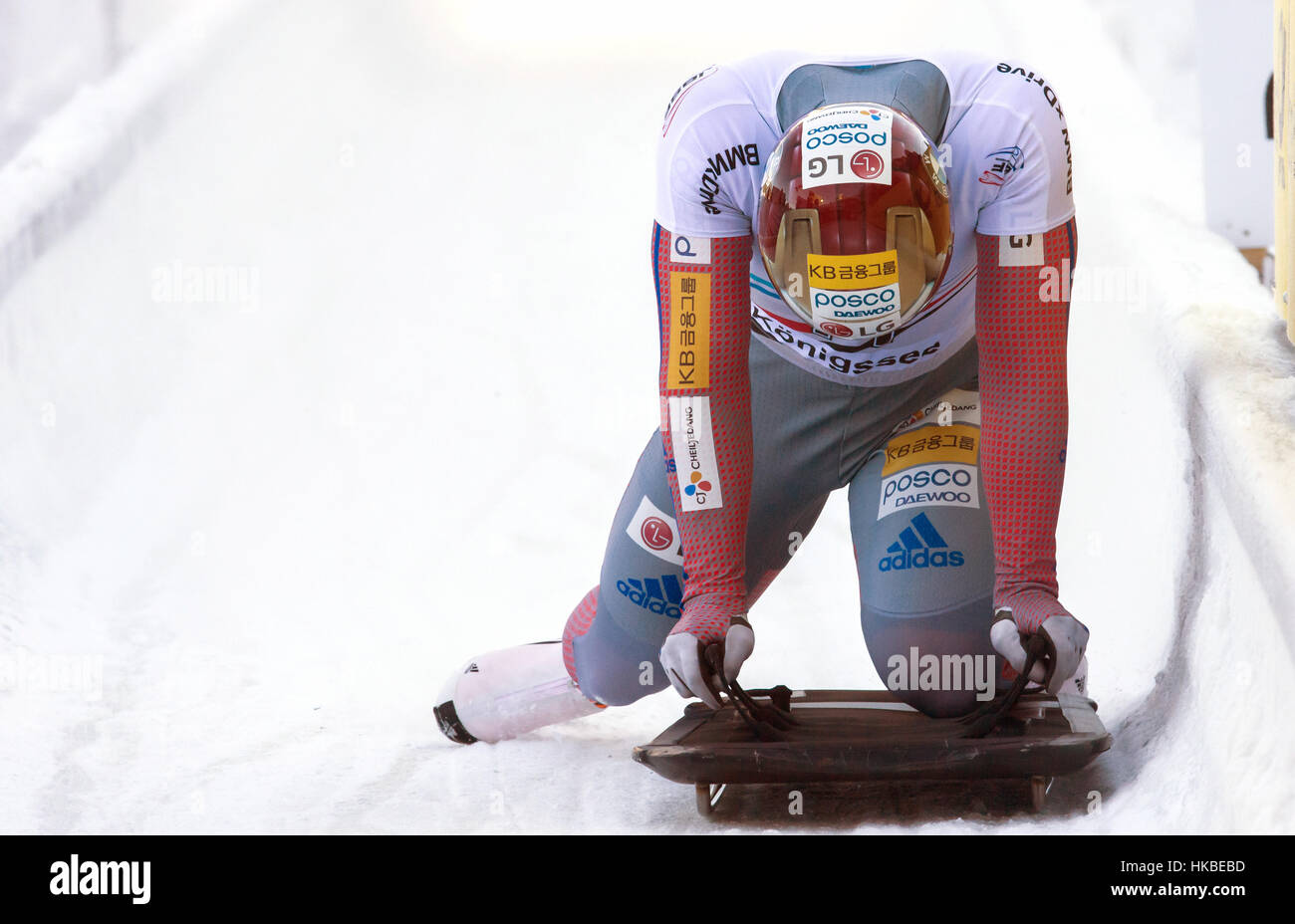 Koenigssee, Germany. 28th Jan, 2017. Korean skeleton racer Sung-bin Yun ...