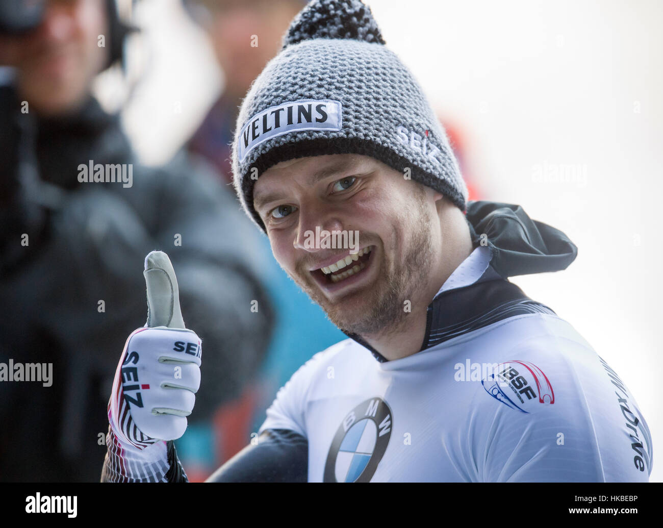 Koenigssee, Germany. 28th Jan, 2017. German skeleton racer Alexander ...