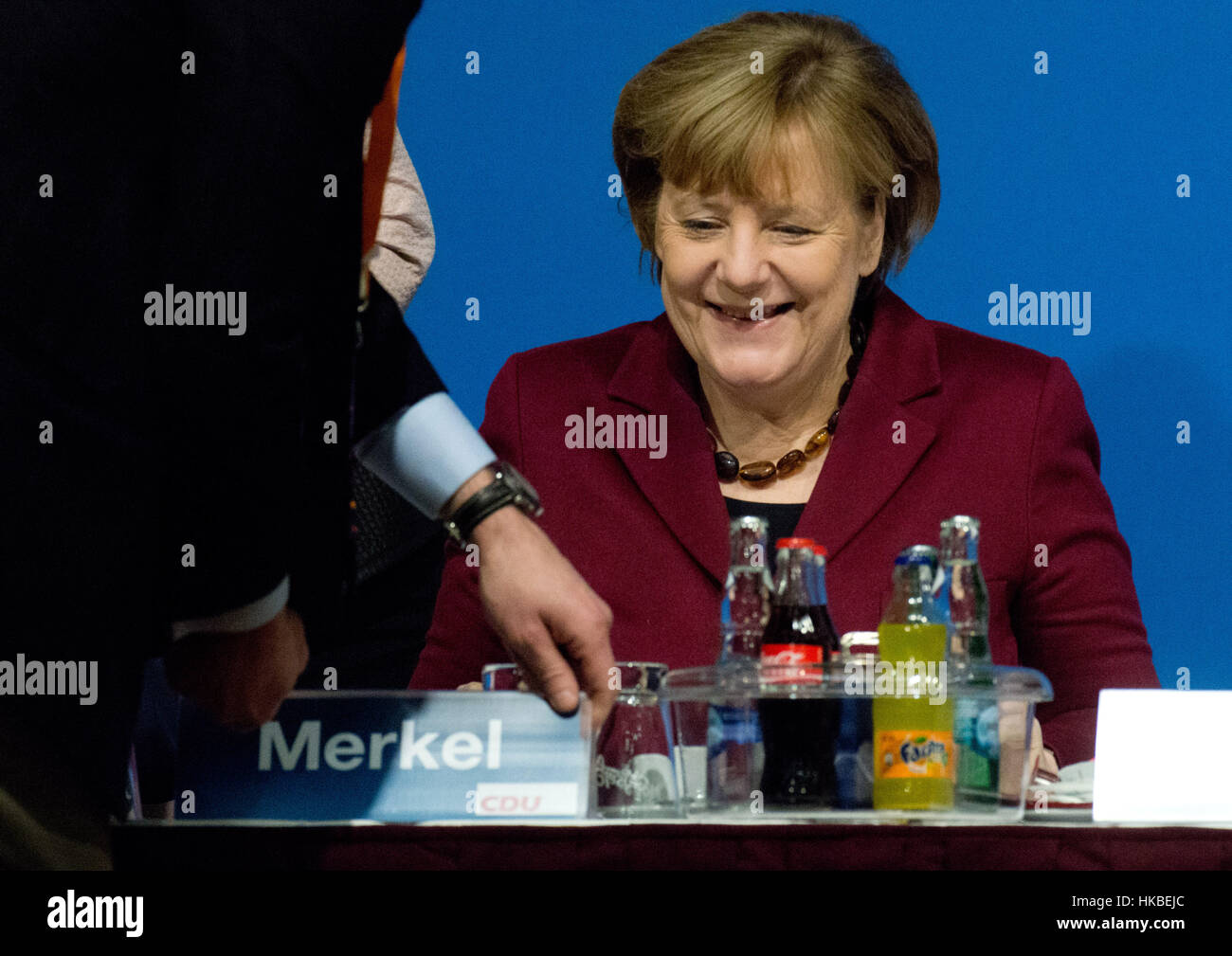 Grimmen, Germany. 28th Jan, 2017. German Chancellor Angela Merkel (CDU ...