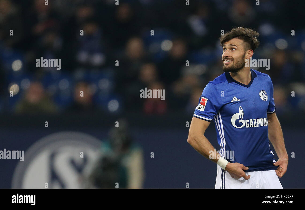 Gelsenkirchen, Germany. 27th Jan, 2017. Schalke's Daniel Caligiuri ...