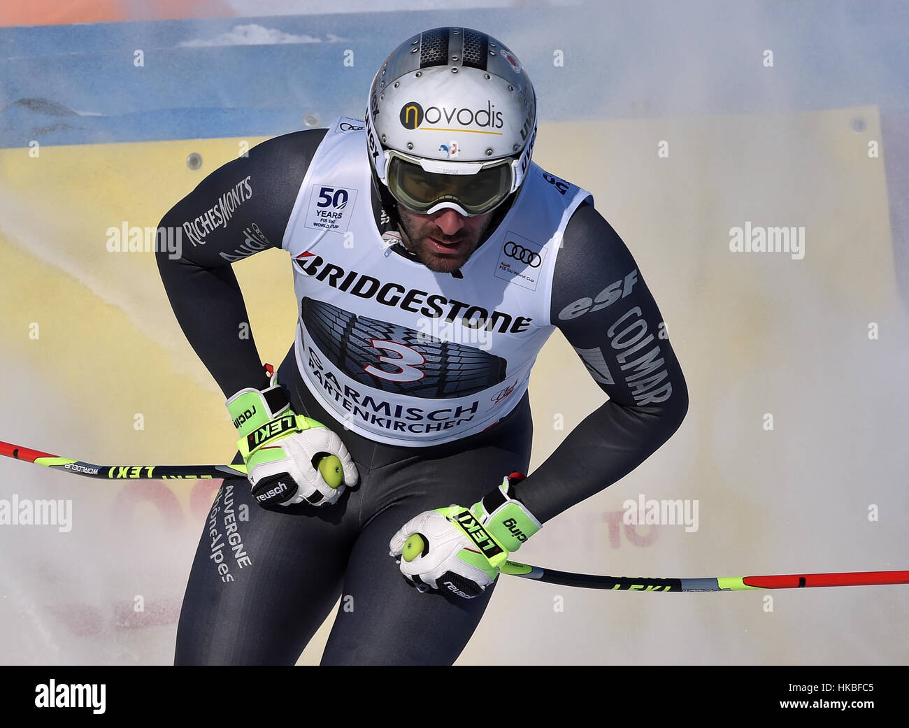 Garmisch-Partenkirchen, Germany. 28th Jan, 2017. Adrien Theaux of ...
