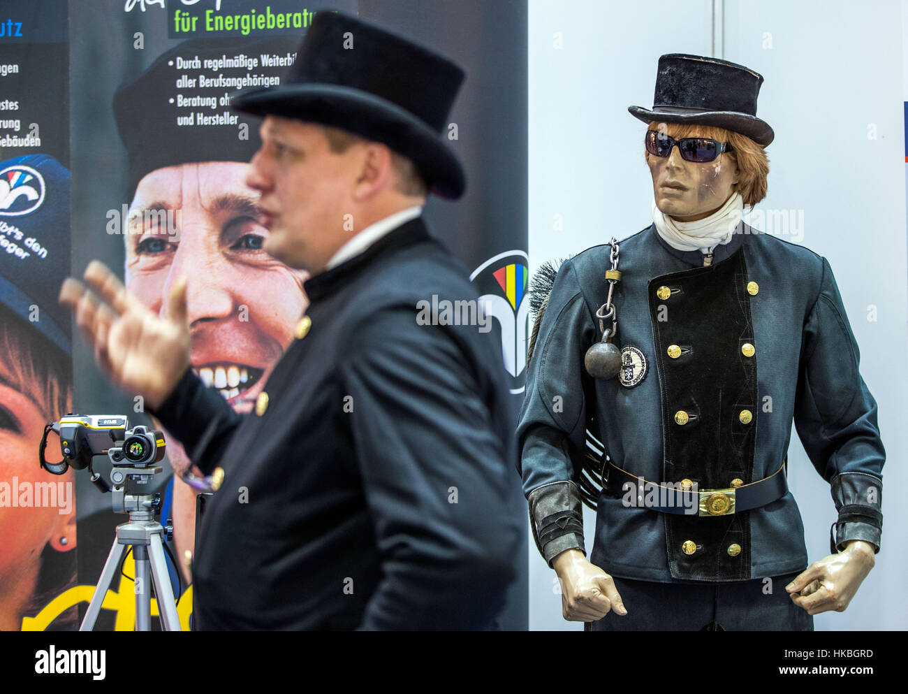 Hamburg, Germany. 27th Jan, 2017. The puppet of a chimney sweeper can ...