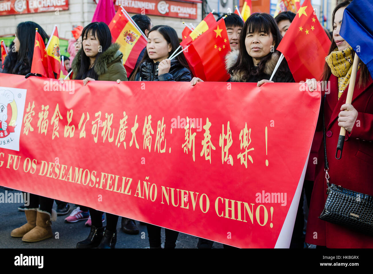 Madrid, Spain. 28th January, 2017. Chinese people in the celebration of ...