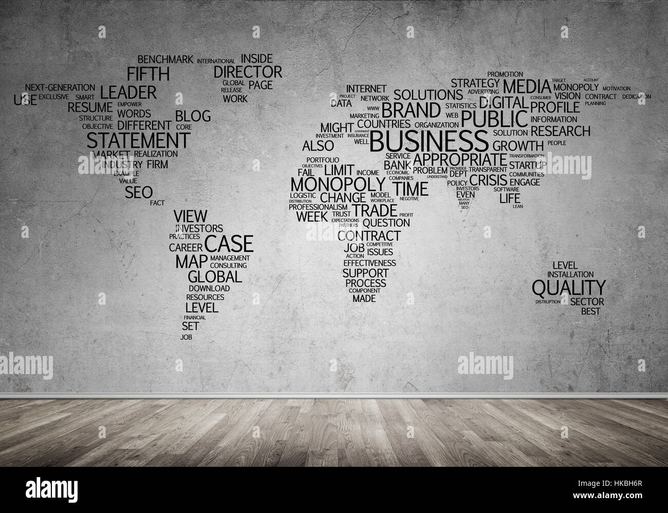 World map in typography Stock Photo - Alamy